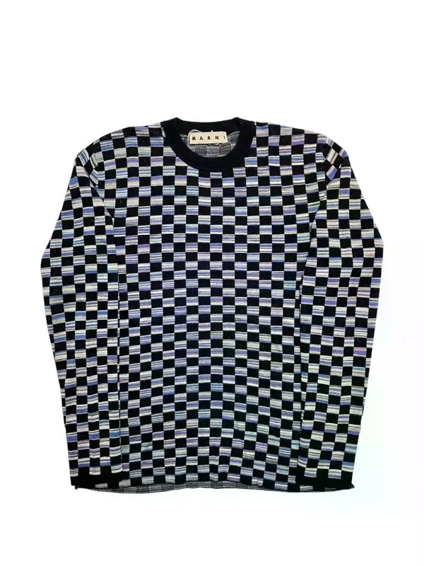 Marni Checkerboard-knit Sweater - Black