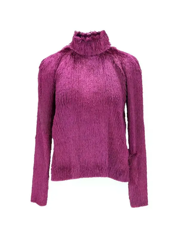 TOM FORD Fringed High-neck Top - Purple