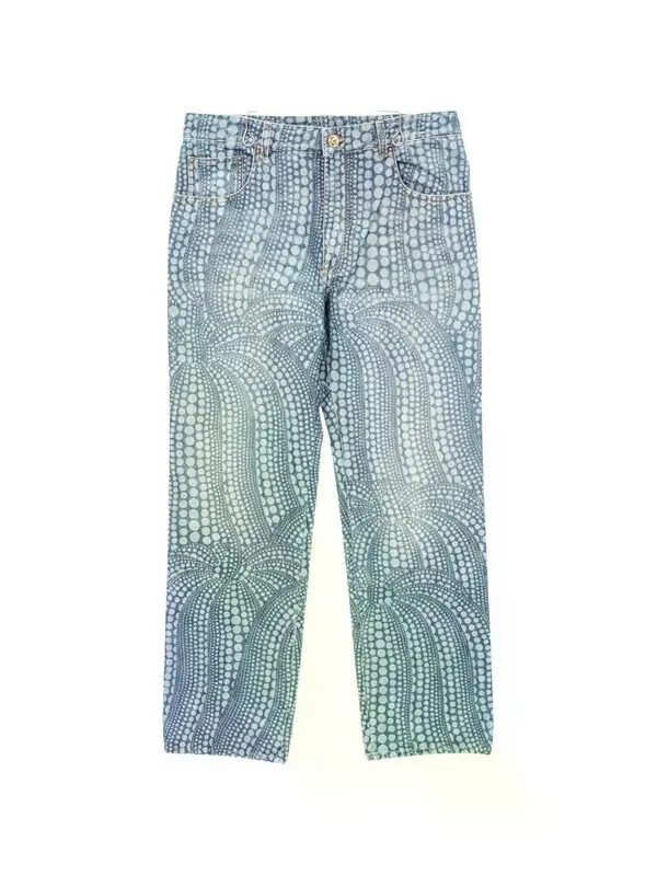 LOUIS VUITTON 1910s Pumpkin Print Denim Trousers - Blue