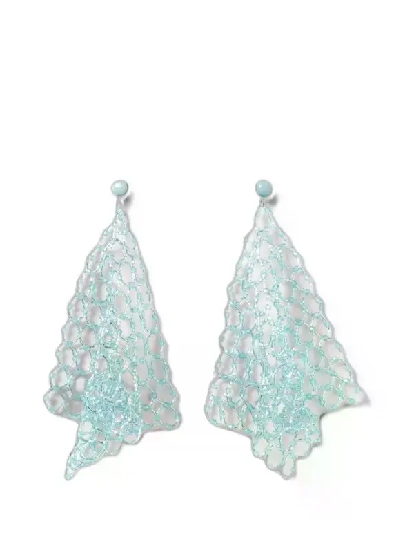 Emporio Armani Beaded Mesh Earrings - Blue