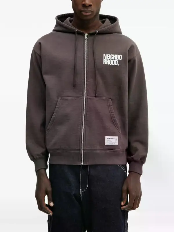 NEIGHBORHOOD Logo Print Zip-up Hoodie