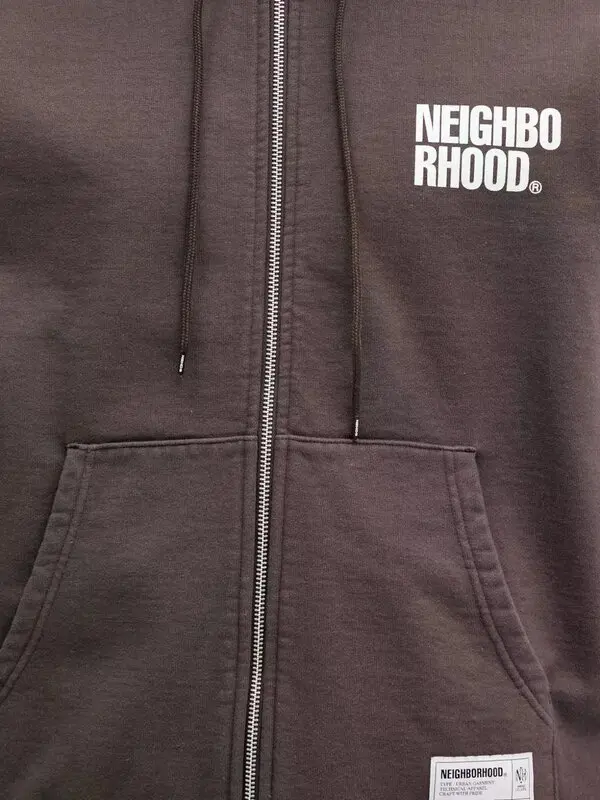 NEIGHBORHOOD Logo Print Zip-up Hoodie