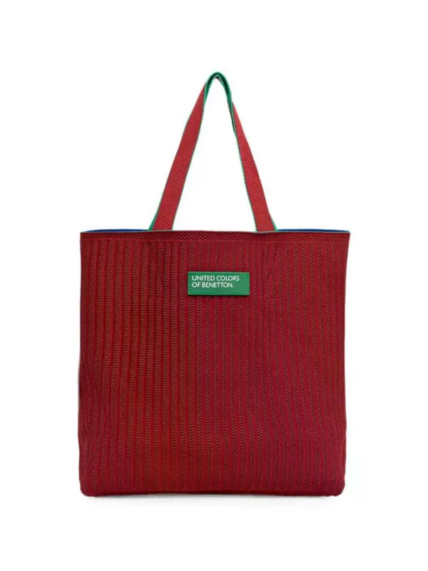 BENETTON Ribbed Knit Tote Bag