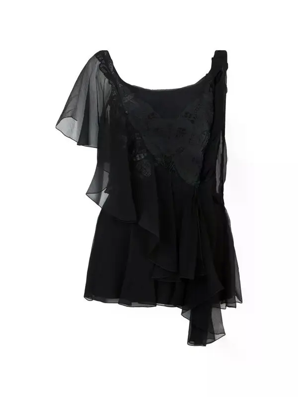 Alberta Ferretti Asymmetric-hem Top - Black