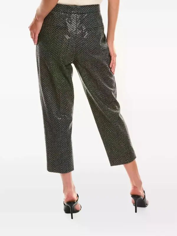 Brunello Cucinelli Sequin-embellished Chevron Pattern Cropped Trousers