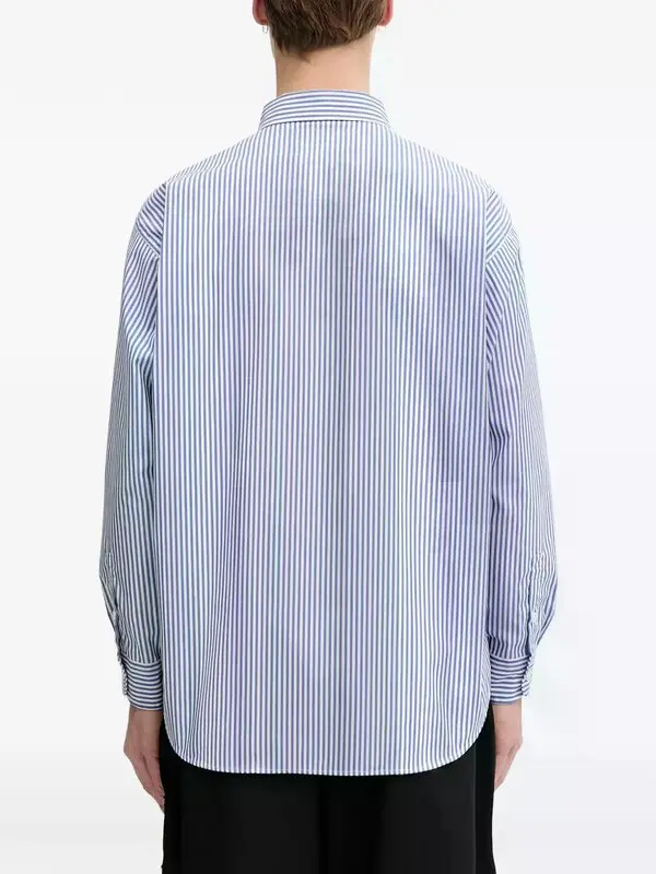 NEIGHBORHOOD Striped-print Logo-embroidered Shirt