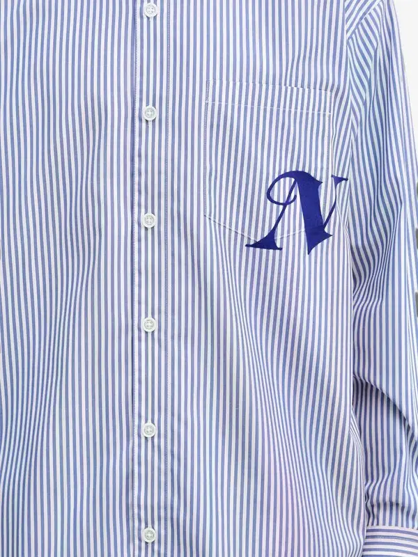 NEIGHBORHOOD Striped-print Logo-embroidered Shirt