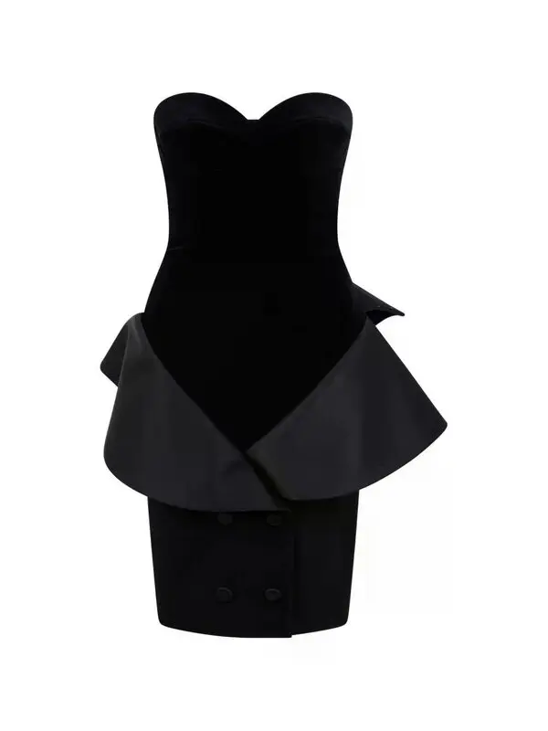 Moschino Sweetheart-neck Draped Mini Dress - Black