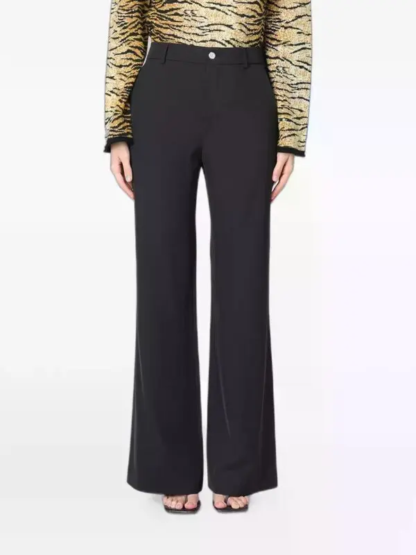 Moschino Flared Cady-texture Trousers - Black
