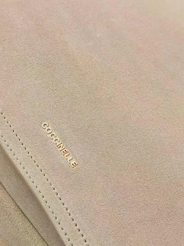 COCCINELLE Calf Suede Logo Patch Tote Bag