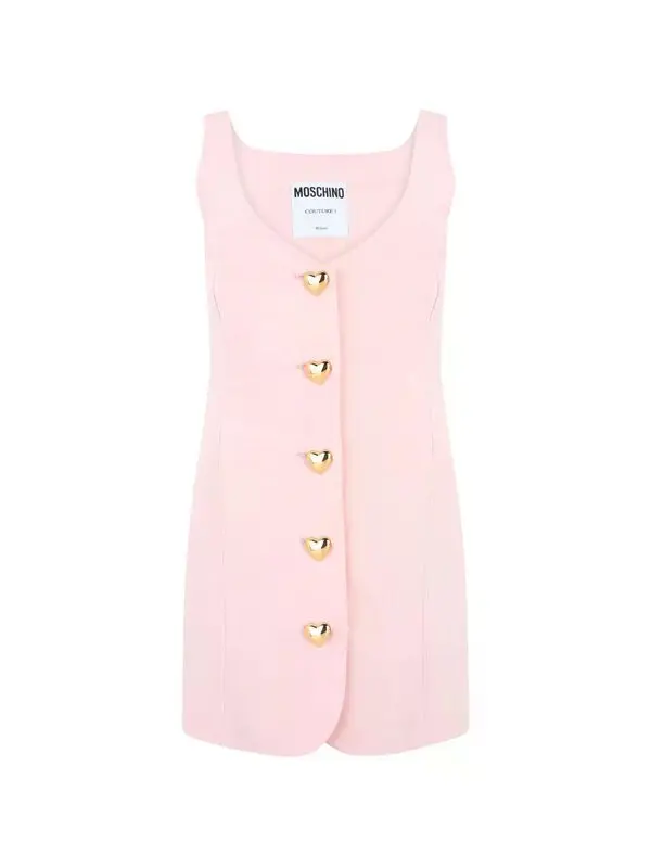 Moschino Heart-button Sleeveless Mini Dress - Pink