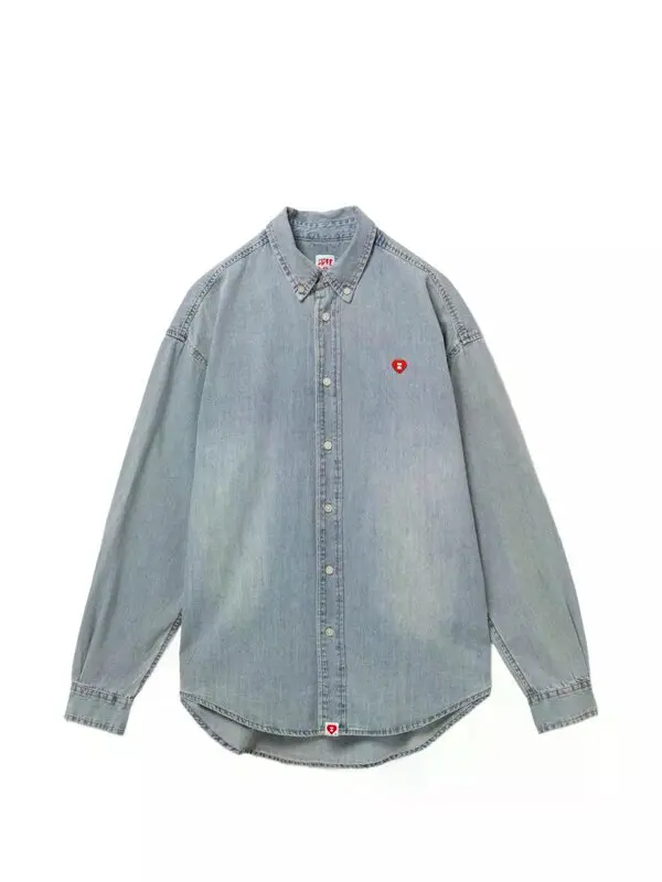 AAPE BY *A BATHING APE Apee™ A Bathing Ape® Logo-patched Long-sleeve Shirt - Blue