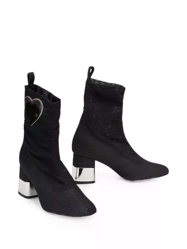 Moschino Heart Patch Boots - Black