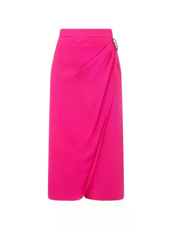 Moschino Crystal-embellished Draped Midi Skirt