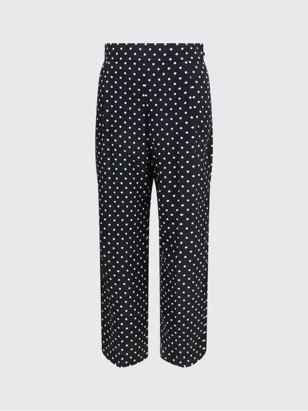 Valentino Garavani High-waisted Cropped Polka Dot Silk Trousers