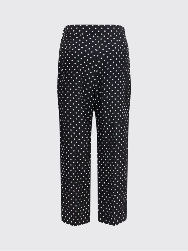 Valentino Garavani High-waisted Cropped Polka Dot Silk Trousers