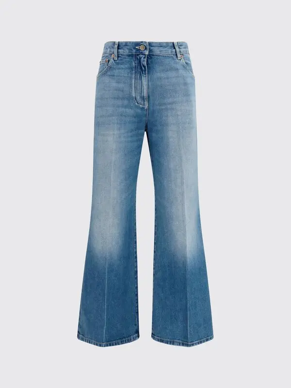 Valentino Garavani High-waisted Flare Jeans In Cotton Denim