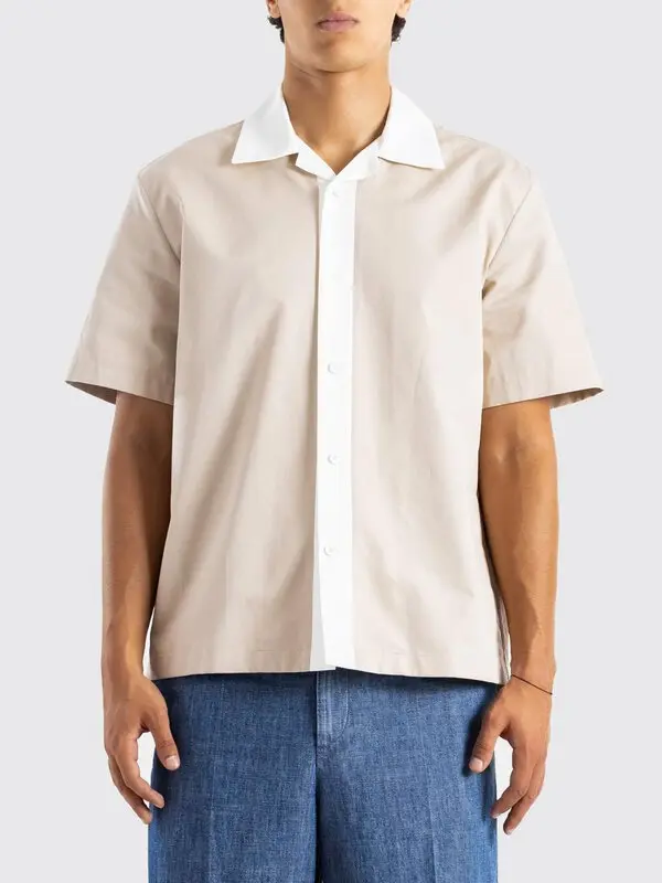 JIL SANDER Relaxed Fit Short-sleeve Shirt In Cotton And Silk With French Collar
