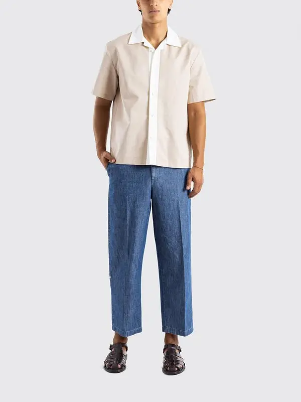 JIL SANDER Relaxed Fit Short-sleeve Shirt In Cotton And Silk With French Collar