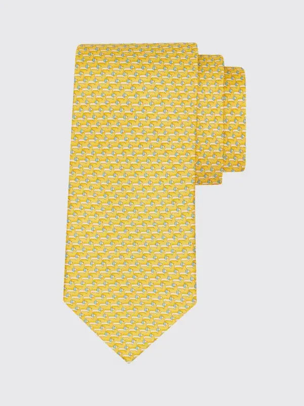 FERRAGAMO All-over Fauna Print Silk Neck Tie