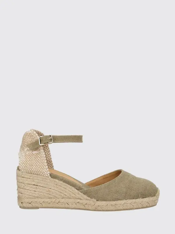 CastaÑer Carol Espadrille Wedge With Adjustable Ankle Strap - Green