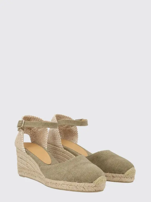 CastaÑer Carol Espadrille Wedge With Adjustable Ankle Strap - Green