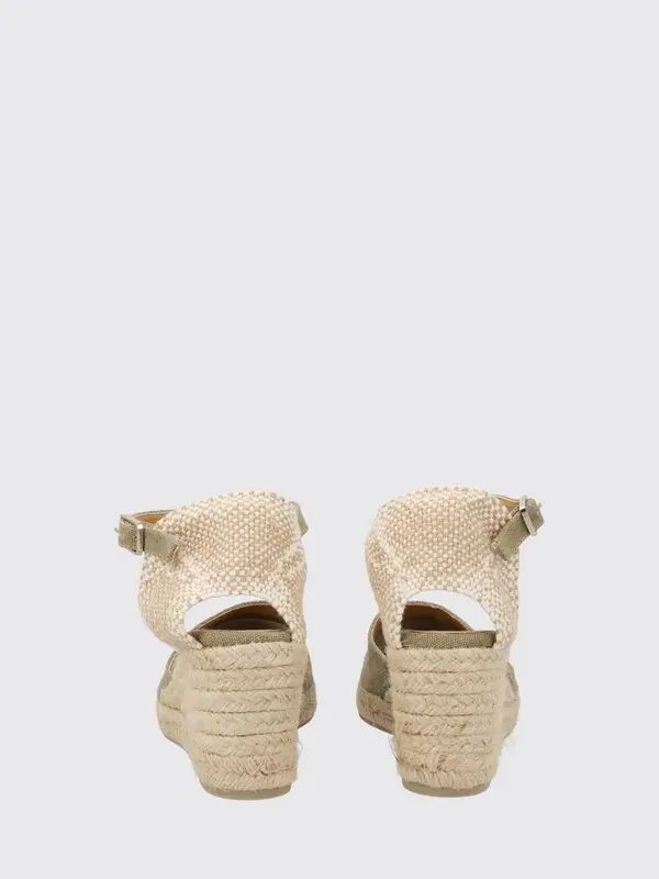 CastaÑer Carol Espadrille Wedge With Adjustable Ankle Strap - Green