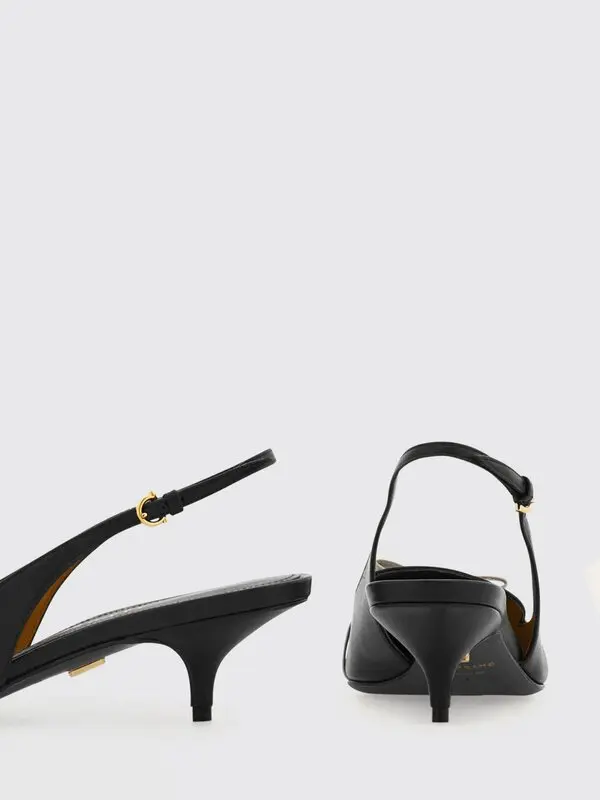 FERRAGAMO Slingback Court Shoes With Bow Detailing - Black