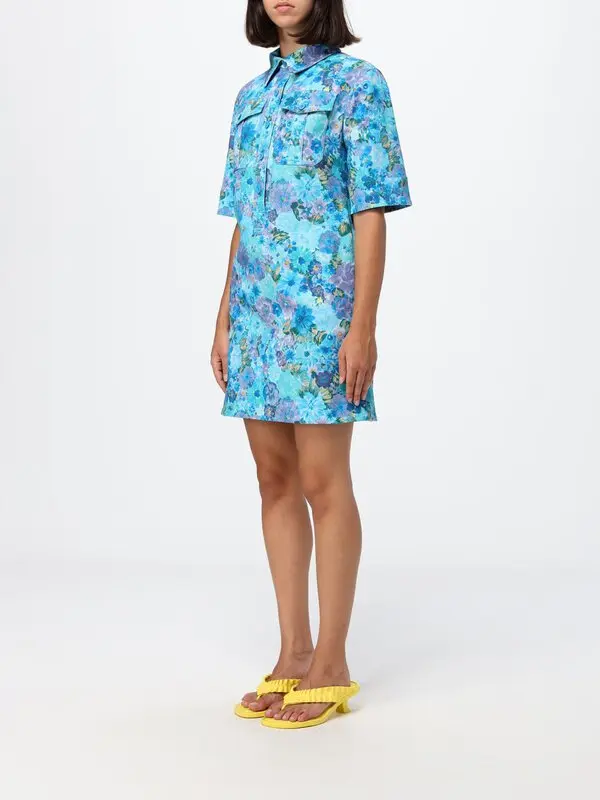 Chloé Floral Stretch Cotton Mini Shirt Dress