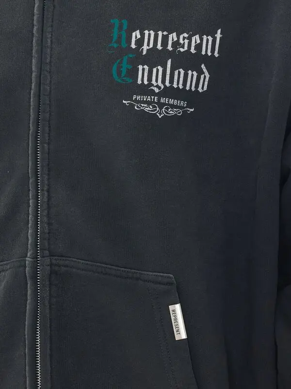 REPRESENT Zip-up Hoodie In Cotton With Logo And Pouch Pockets