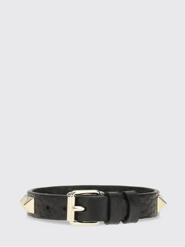 Valentino Garavani Rockstud Grained Calfskin Leather Bracelet - Black