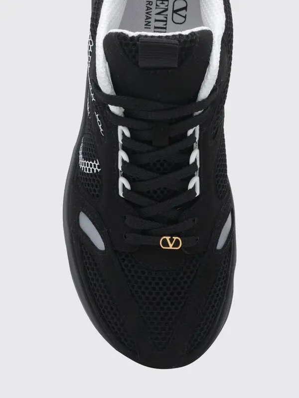 Valentino Garavani Demivee Low-top Trainers In Mesh And Suede - Black