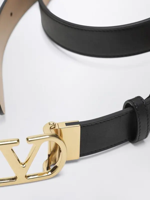 Valentino Garavani Vlogo Signature Reversible Smooth Calf Leather Belt - Pink