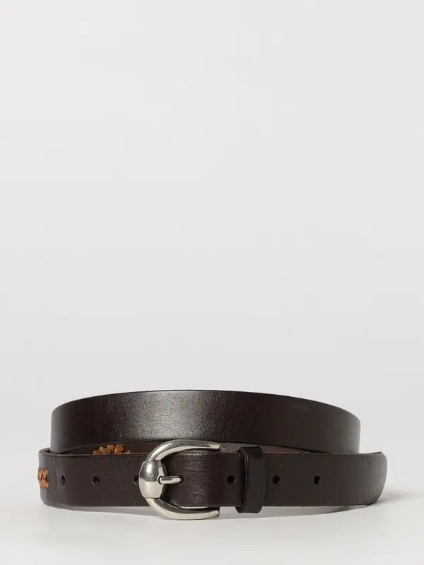 Brunello Cucinelli Bicolour Woven Leather Belt With Pin Buckle Clasp - Dark