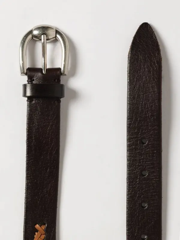 Brunello Cucinelli Bicolour Woven Leather Belt With Pin Buckle Clasp