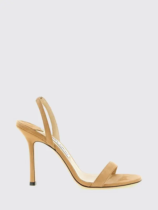 JIMMY CHOO Suede Slingback Sandals With Stiletto Heel - Beige