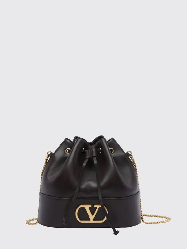 Valentino Garavani Vlogo Signature Mini Bucket Bag In Calf Leather - Brown