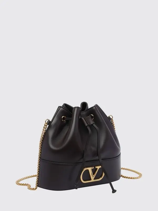 Valentino Garavani Vlogo Signature Mini Bucket Bag In Calf Leather - Brown