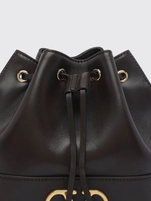 Valentino Garavani Vlogo Signature Mini Bucket Bag In Calf Leather - Brown