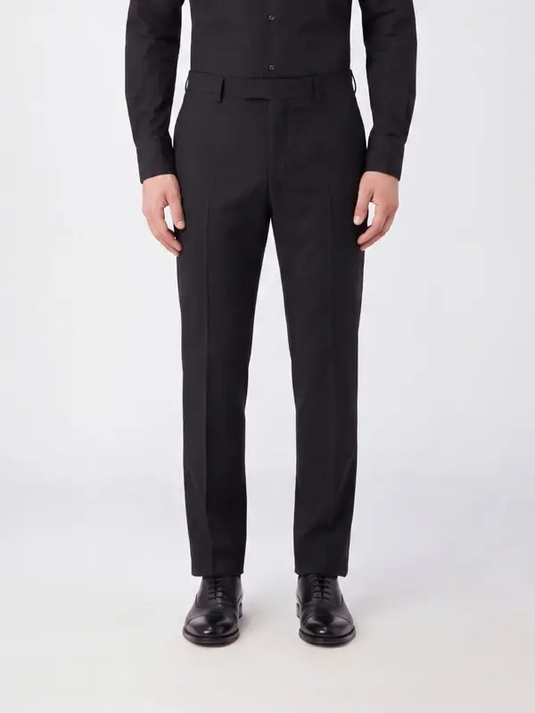 Valentino Garavani Slim Fit Wool Blend Tailored Trousers - Black