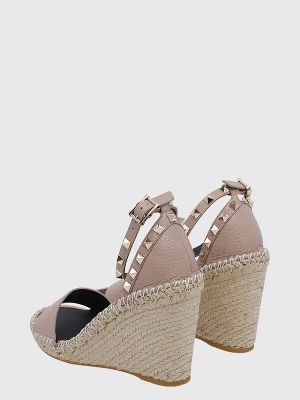Valentino Garavani Studded Wedge Espadrilles - Beige