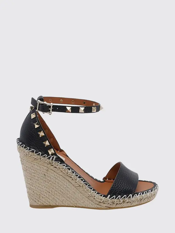 Valentino Garavani Studded Wedge Espadrilles - Black