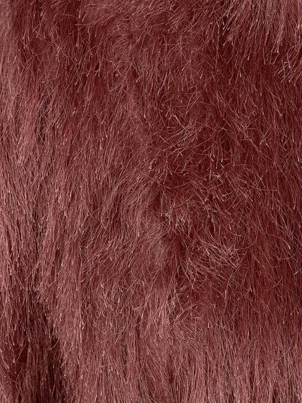 Balmain Mock Neck Sequined And Fringed Mini Sheath Dress