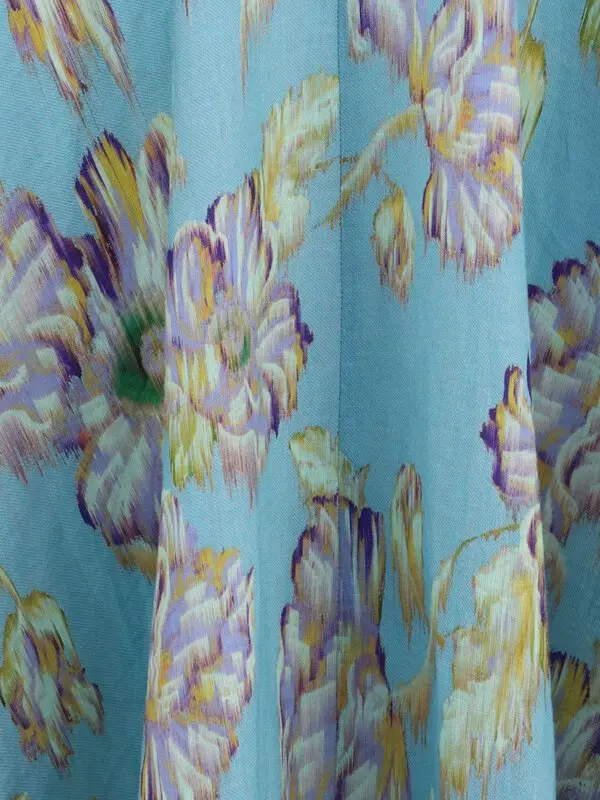 ALEMAIS Floral Print Linen Maxi Dress