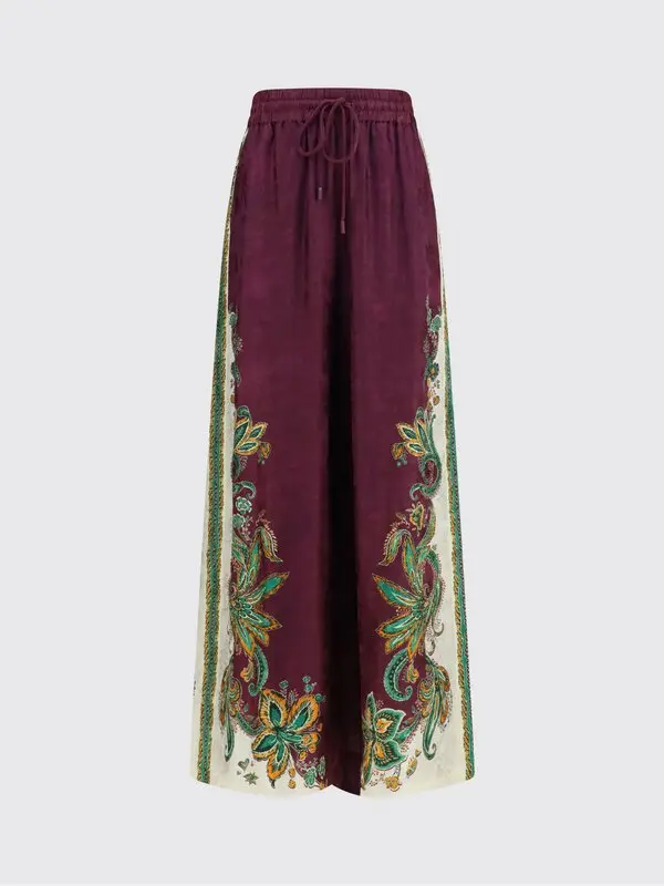ALEMAIS High-waisted Paisley Print Palazzo Trousers