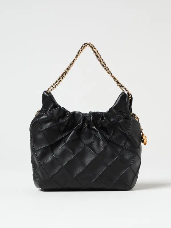 Tory Burch Fleming Mini Leather Shoulder Bag - Black