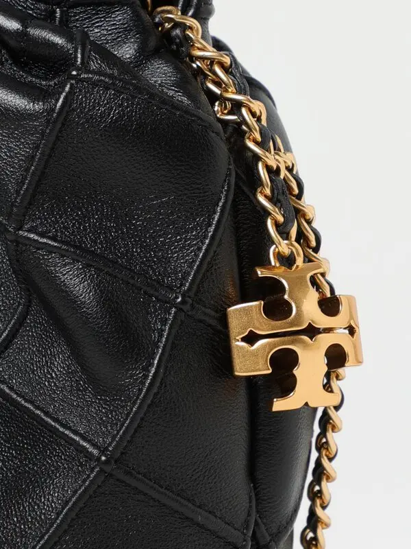 Tory Burch Fleming Mini Leather Shoulder Bag - Black