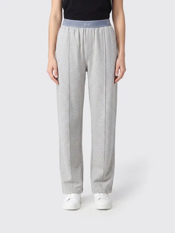 Kenzo High-waisted Cotton Jersey Jogging Trousers - Grey