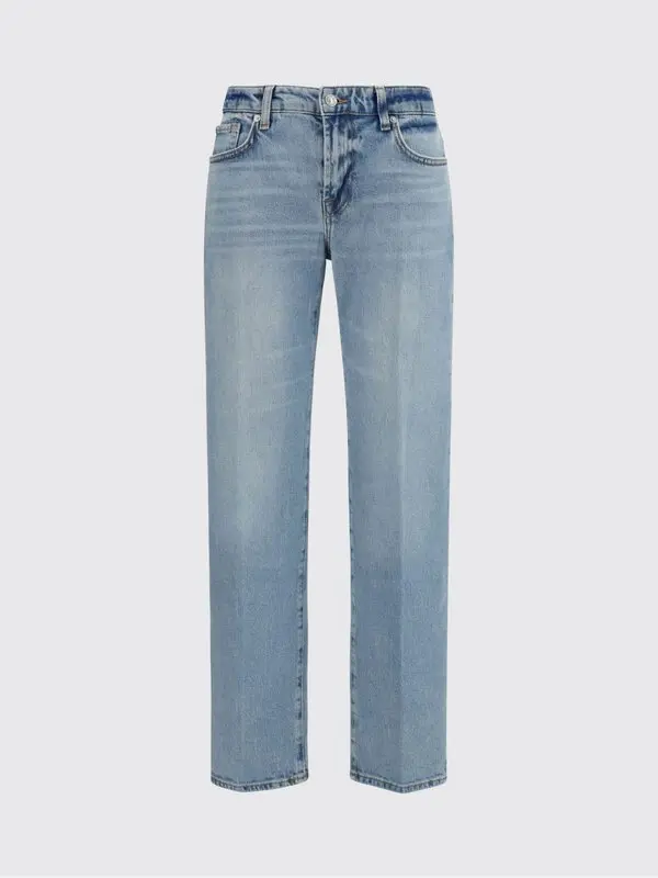 7 For All Mankind Mid-rise Straight Jeans In Cotton