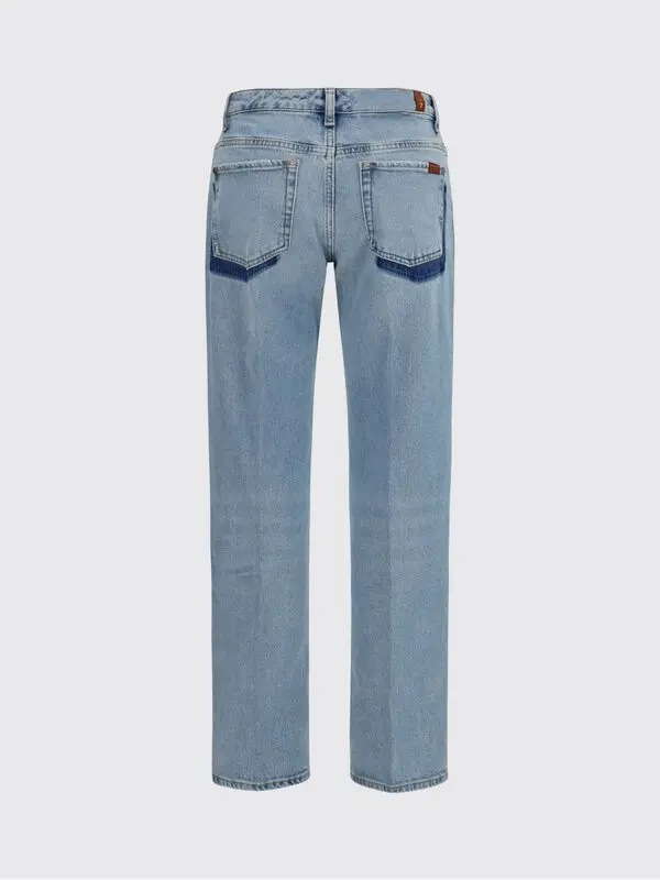 7 For All Mankind Mid-rise Straight Jeans In Cotton